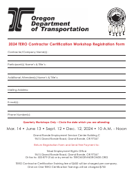 2024 Oregon TERO Contractor Certification Workshop Registration Form ...
