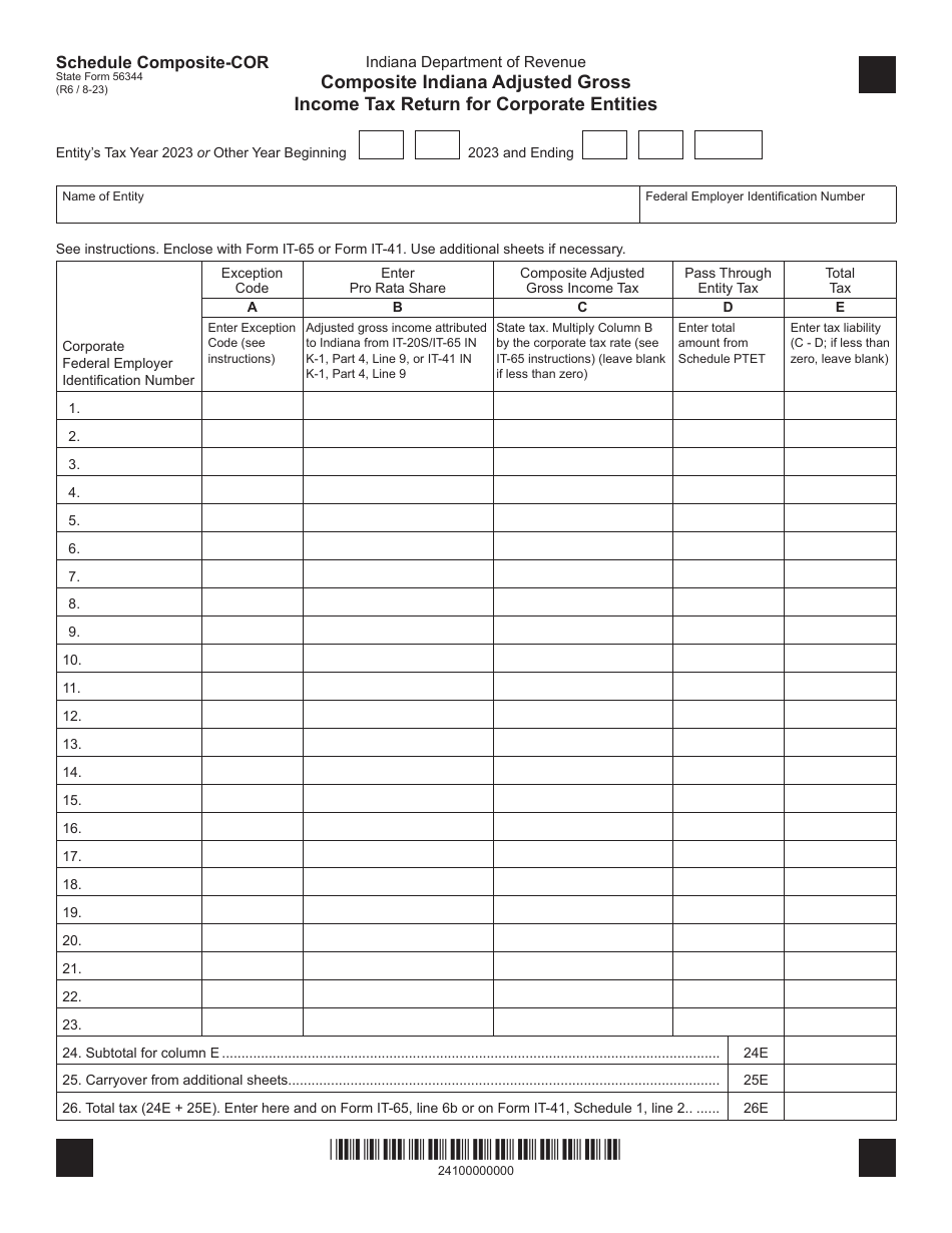 State Form 56344 Schedule COMPOSITE-COR Download Fillable PDF or Fill ...