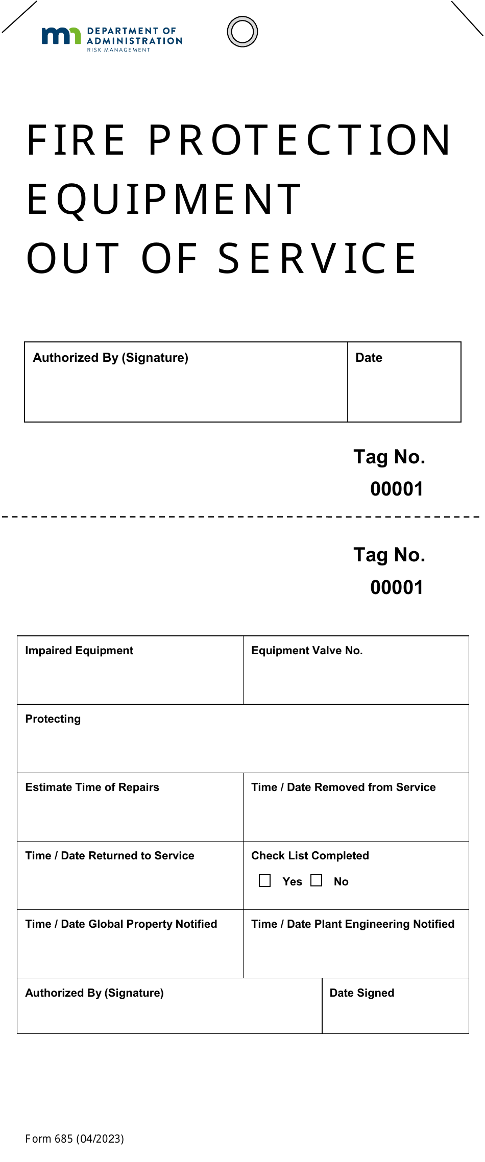 Form 685 - Fill Out, Sign Online and Download Printable PDF, Minnesota ...
