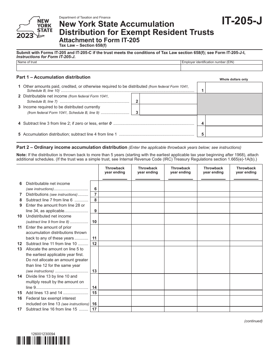 Form IT-205-J Download Fillable PDF or Fill Online New York State ...
