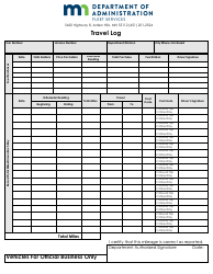 Minnesota Travel Log - Fill Out, Sign Online and Download PDF ...