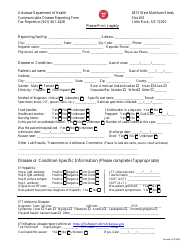 Arkansas Communicable Disease Reporting Form Download Fillable PDF 2022 ...