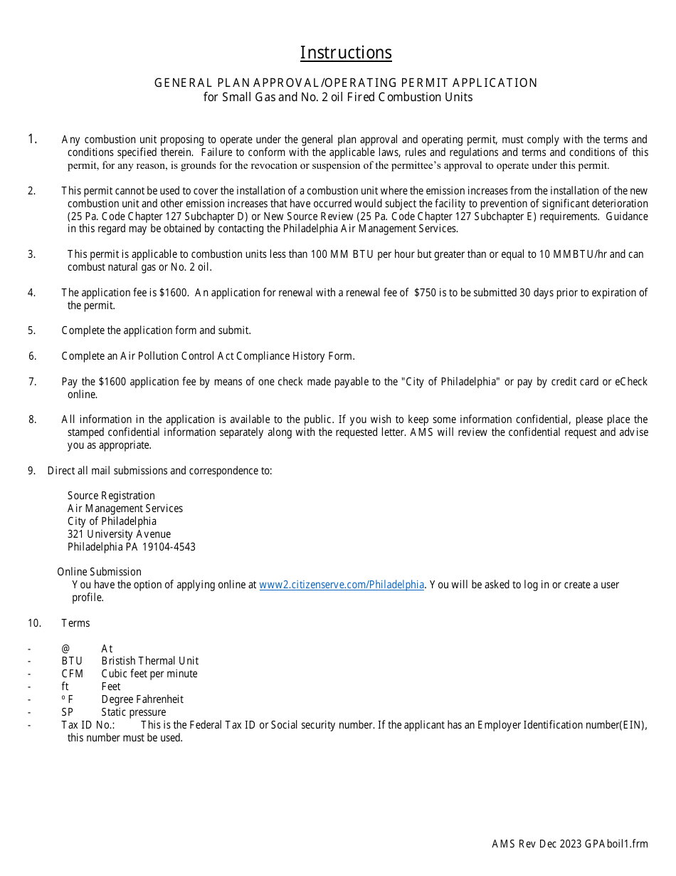 City of Philadelphia, Pennsylvania Application for General Plan ...