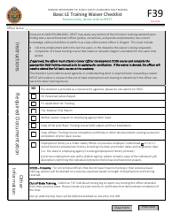 Form F39 - Fill Out, Sign Online and Download Fillable PDF, Oregon ...
