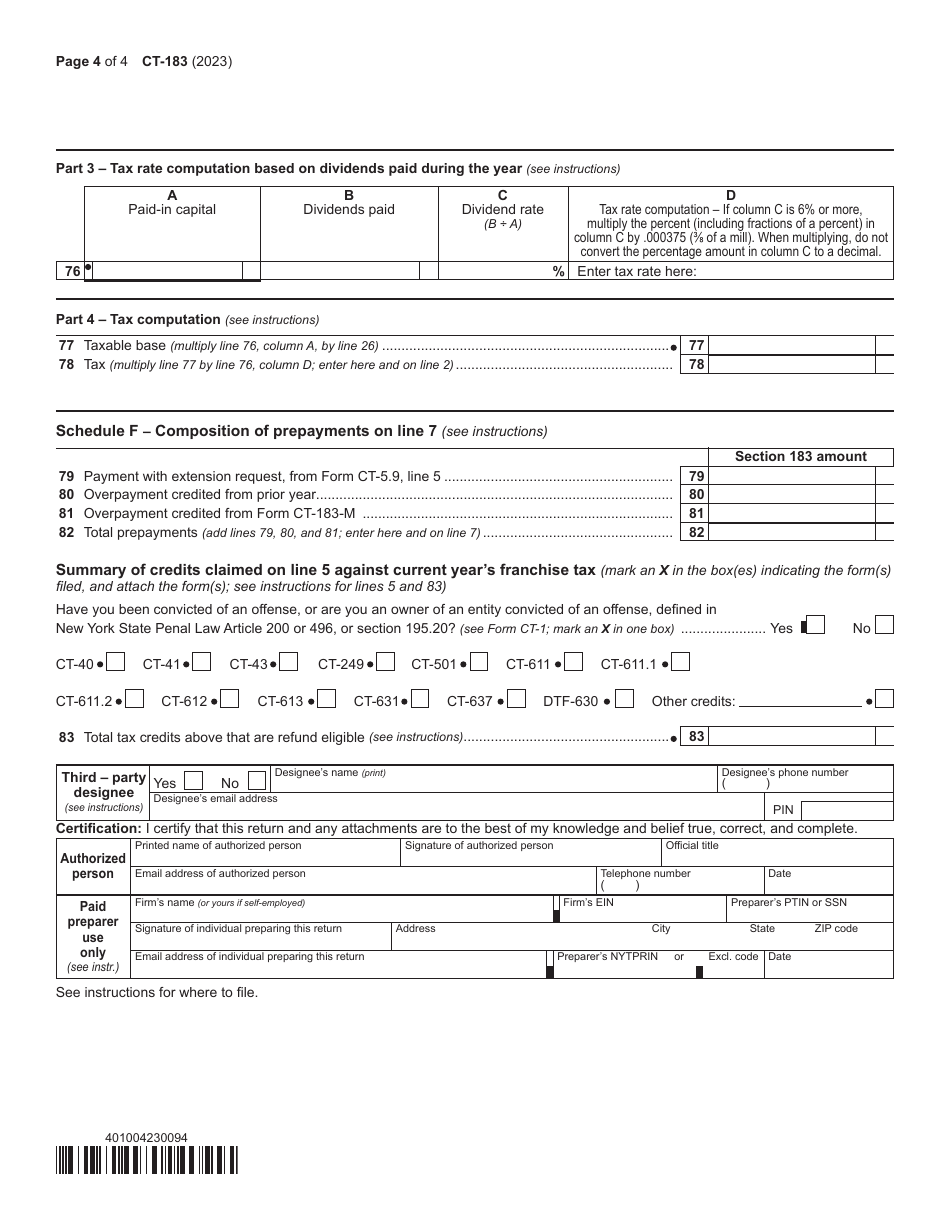 Form CT-183 Download Fillable PDF or Fill Online Transportation and ...
