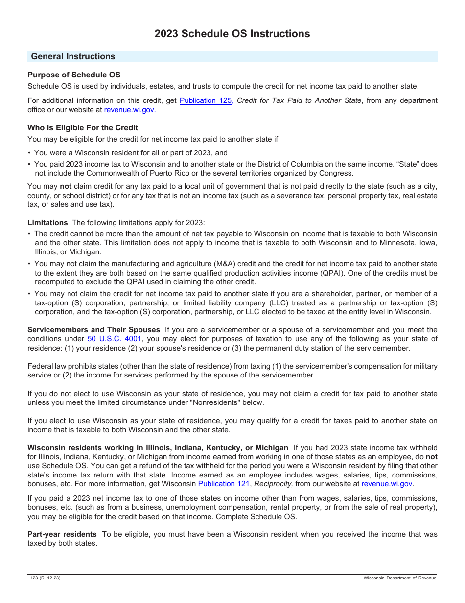 Download Instructions for Form I-023 Schedule OS Credit for Net Tax ...