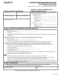 Prince Edward Island Canada Biosimilar Switching Exemption Form - Pei ...