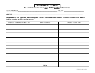 Form EFO00119 Download Printable PDF or Fill Online Medical Expense ...