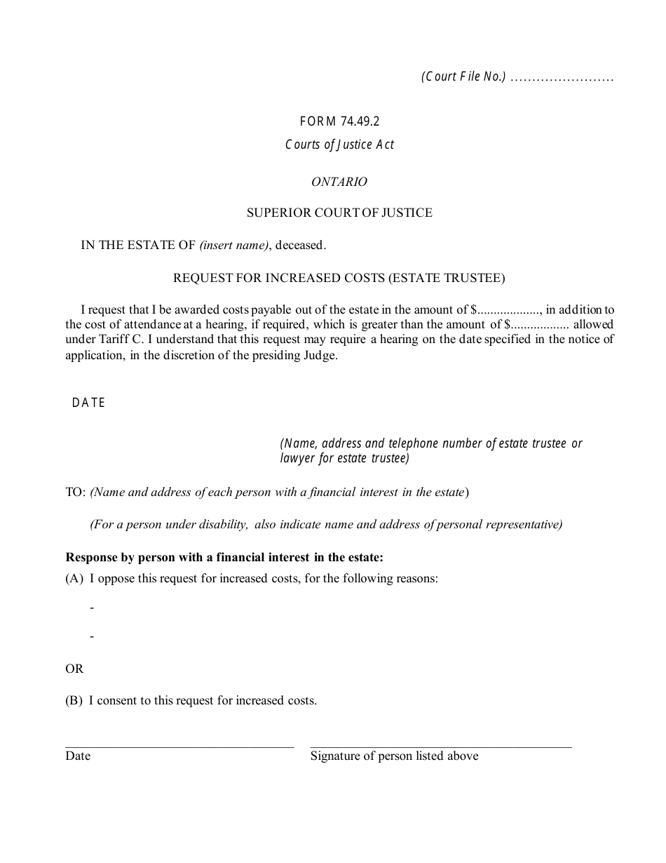 Form 74.49.2 - Fill Out, Sign Online and Download Printable PDF ...