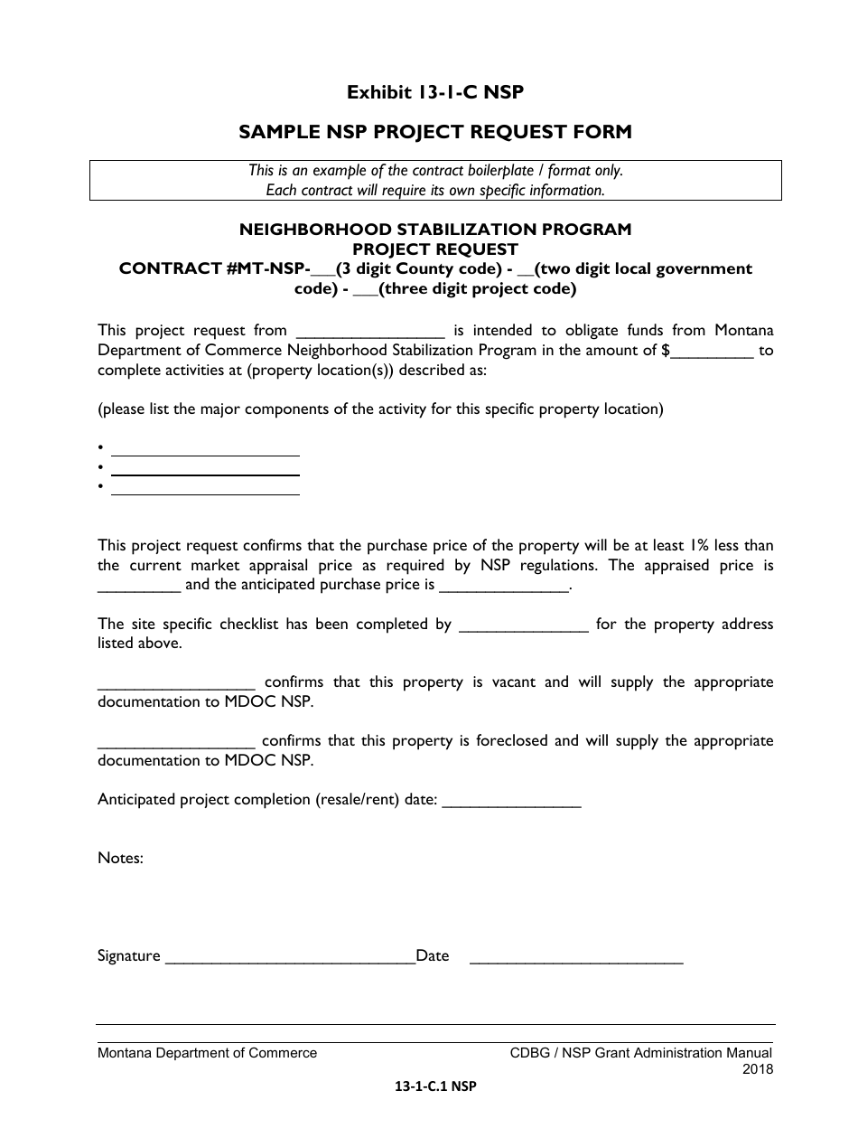 Montana Sample Nsp Project Request Form - Fill Out, Sign Online and ...