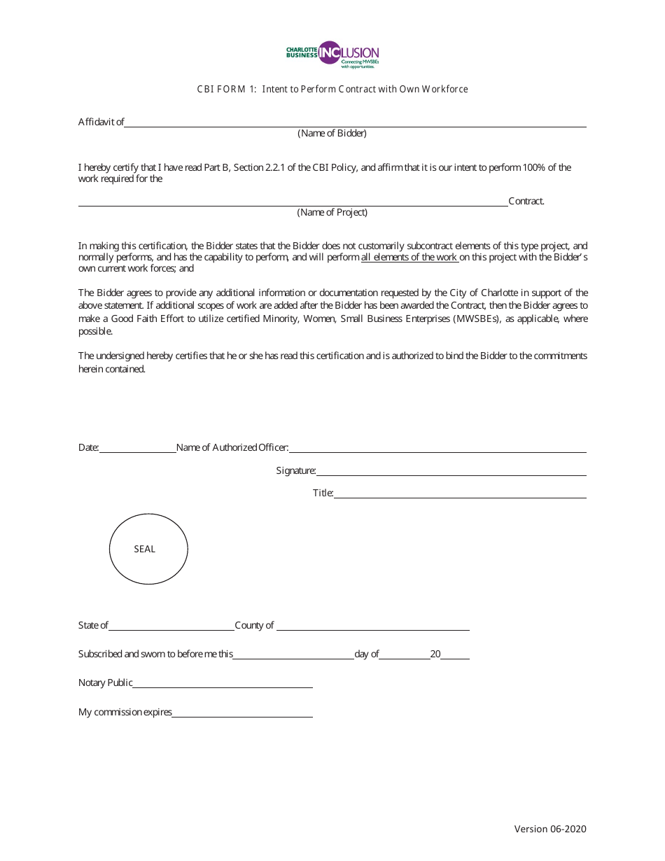 CBI Form 1 - Fill Out, Sign Online and Download Printable PDF, City of ...