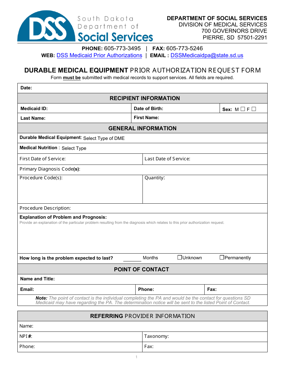 Form PA-101 Download Fillable PDF or Fill Online Durable Medical ...