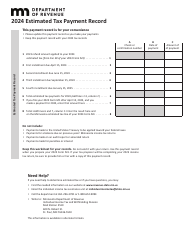 2024 Minnesota Estimated Tax Payment Record - Fill Out, Sign Online and ...