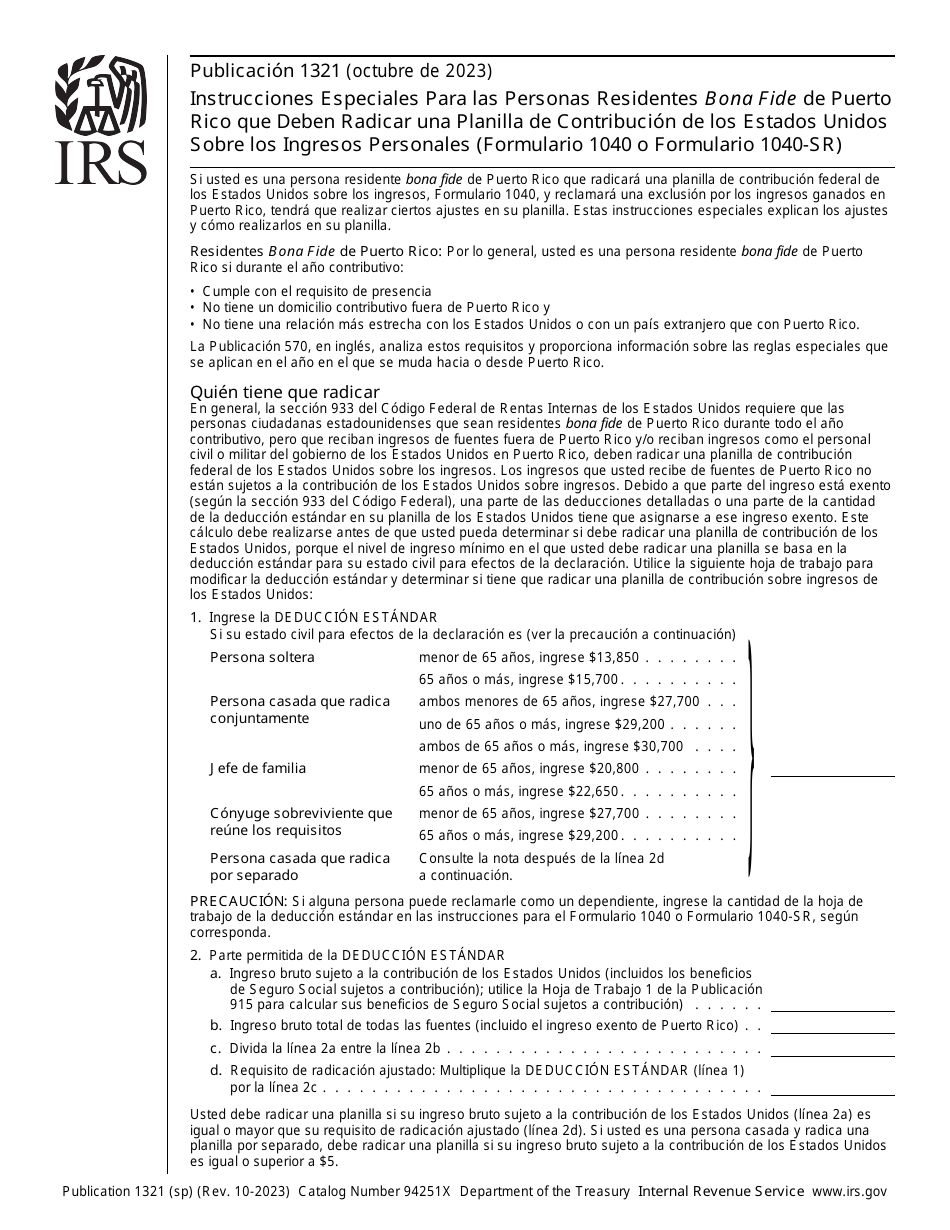 Instrucciones Especiales Para Las Personas Residentes Bona Fide De ...