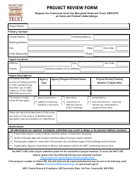 Maryland Project Review Form Download Fillable PDF 2013 — 2025 ...