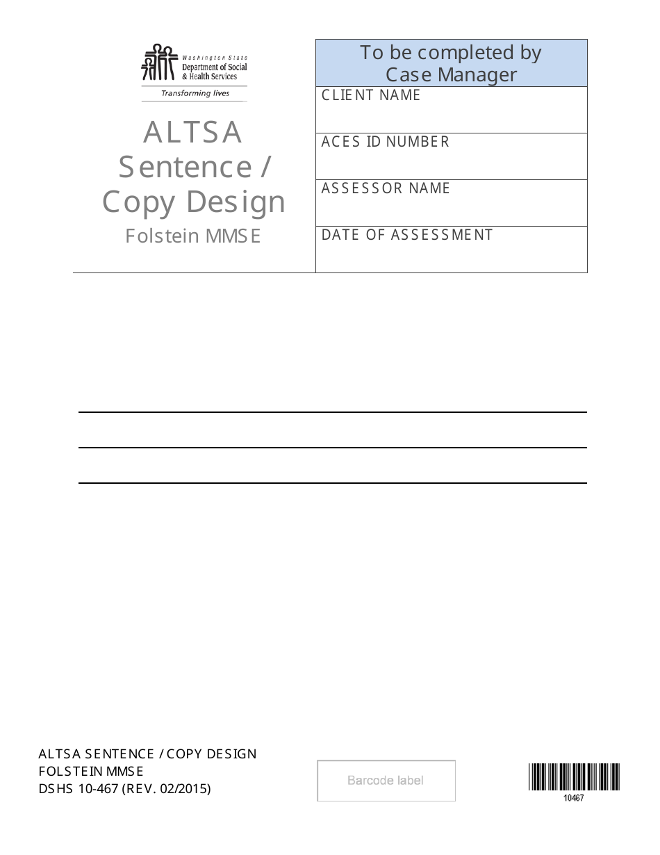 DSHS Form 10-467 - Fill Out, Sign Online and Download Printable PDF ...