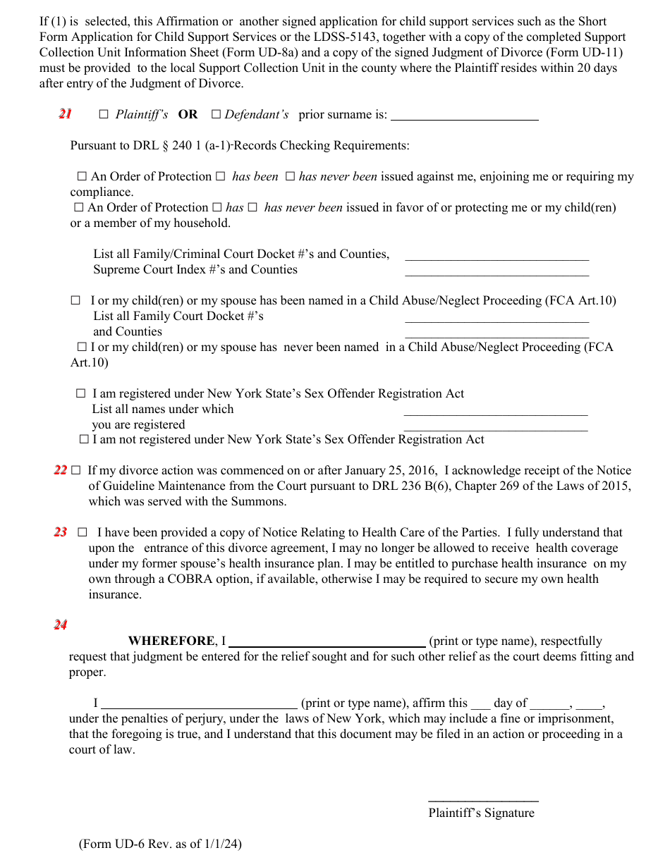 Form UD-6 - Fill Out, Sign Online and Download Printable PDF, New York | Templateroller