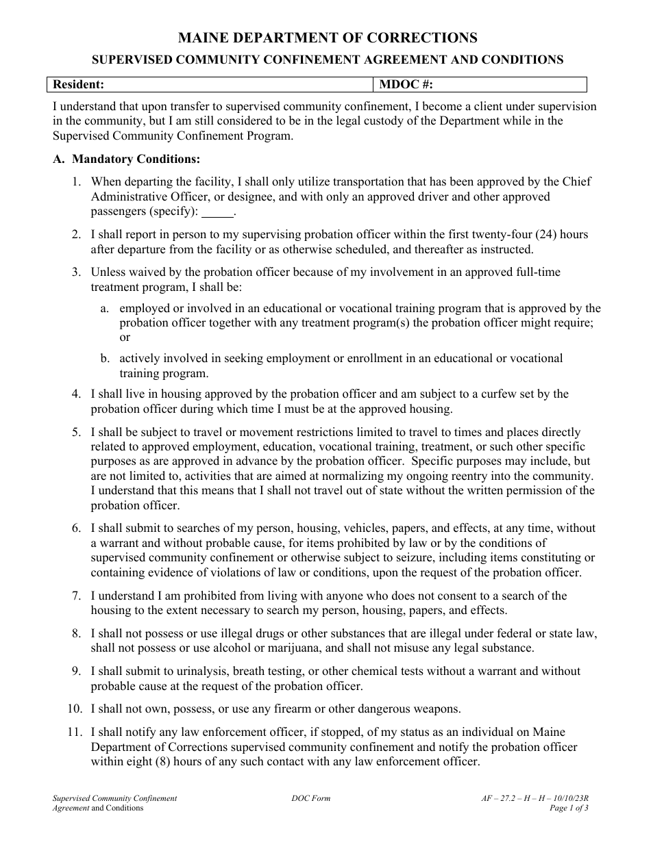 Attachment H Download Printable PDF or Fill Online Supervised Community ...