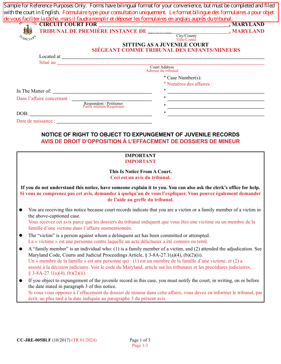 Form CC-JRE-005BLF - Fill Out, Sign Online and Download Fillable PDF ...