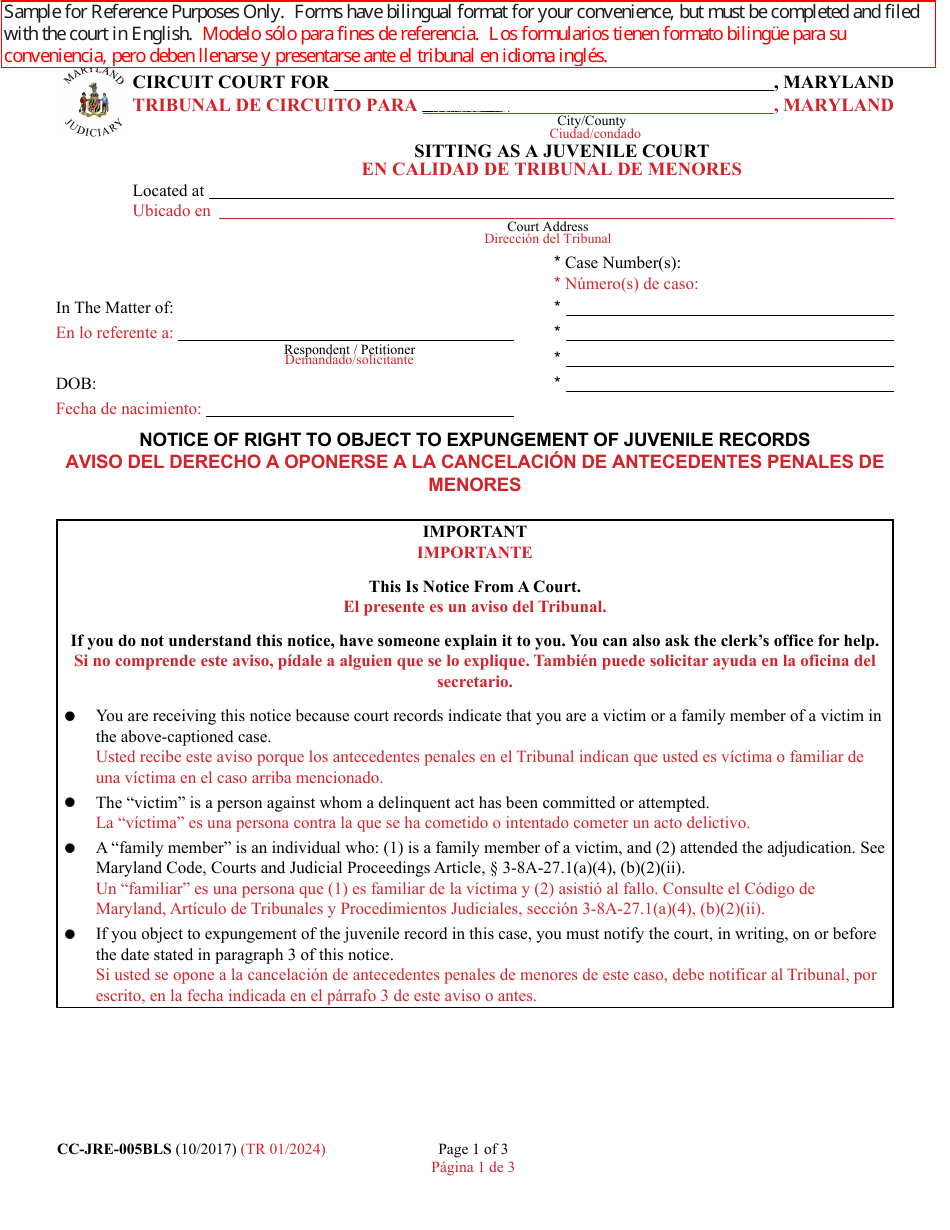 Form CC-JRE-005BLS - Fill Out, Sign Online and Download Fillable PDF ...