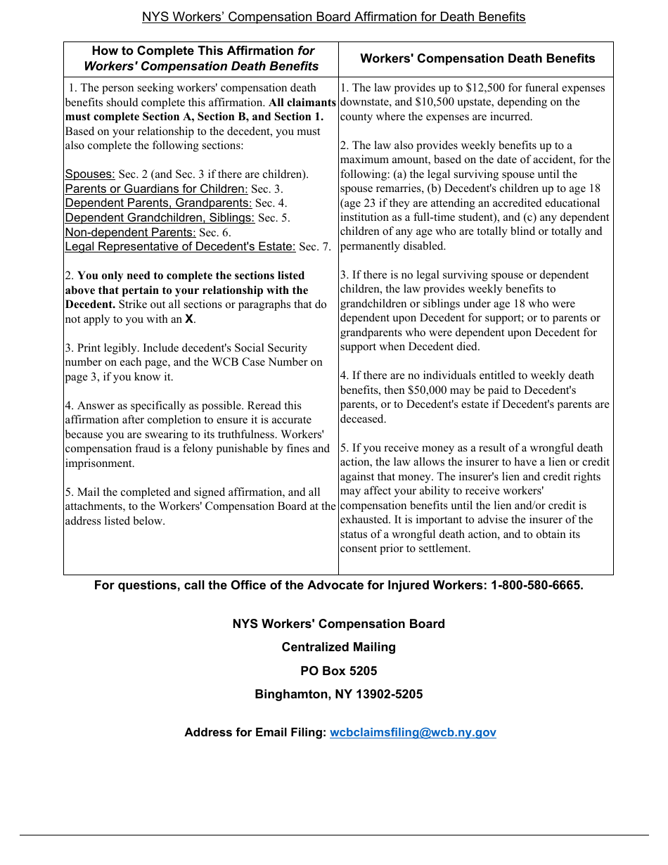 Form AFF-1 Download Fillable PDF or Fill Online Affirmation for Workers ...