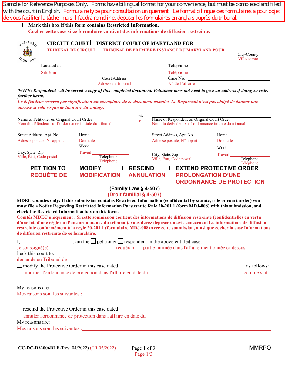 Form CC-DC-DV-006BLF - Fill Out, Sign Online and Download Printable PDF ...
