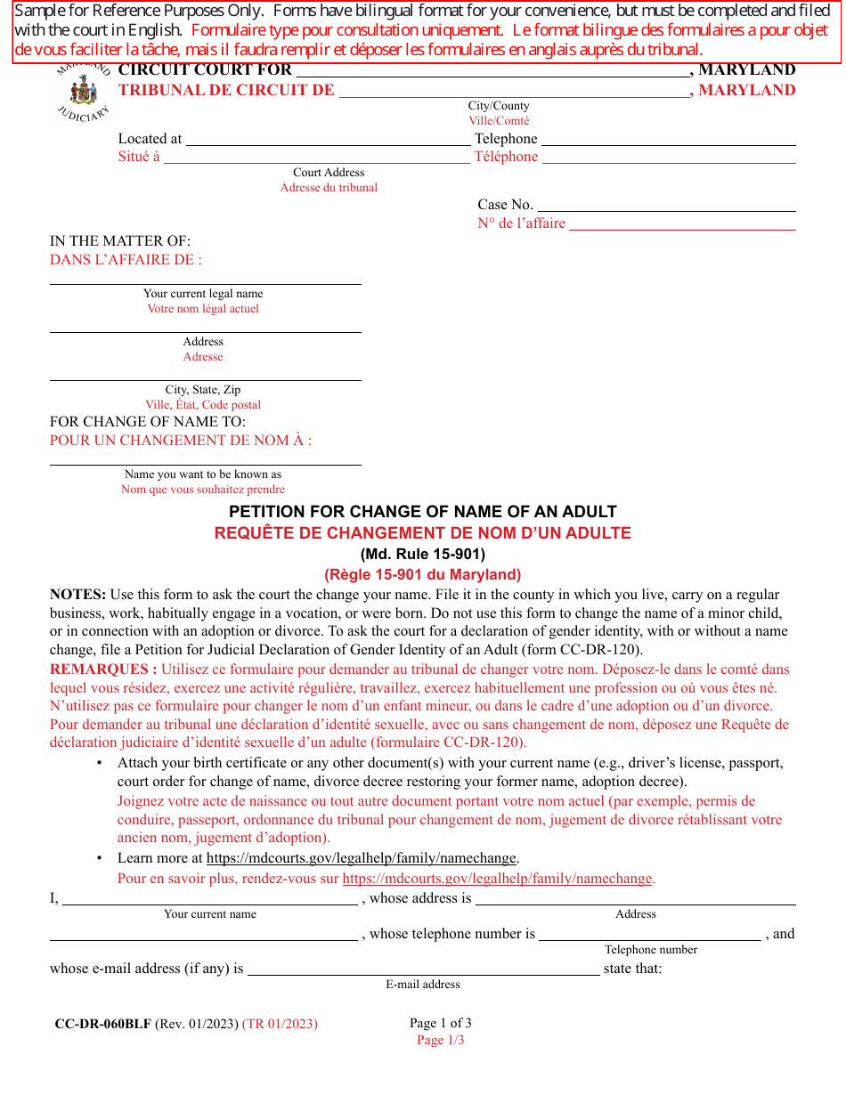 Form CC-DC-060BLF - Fill Out, Sign Online and Download Fillable PDF ...