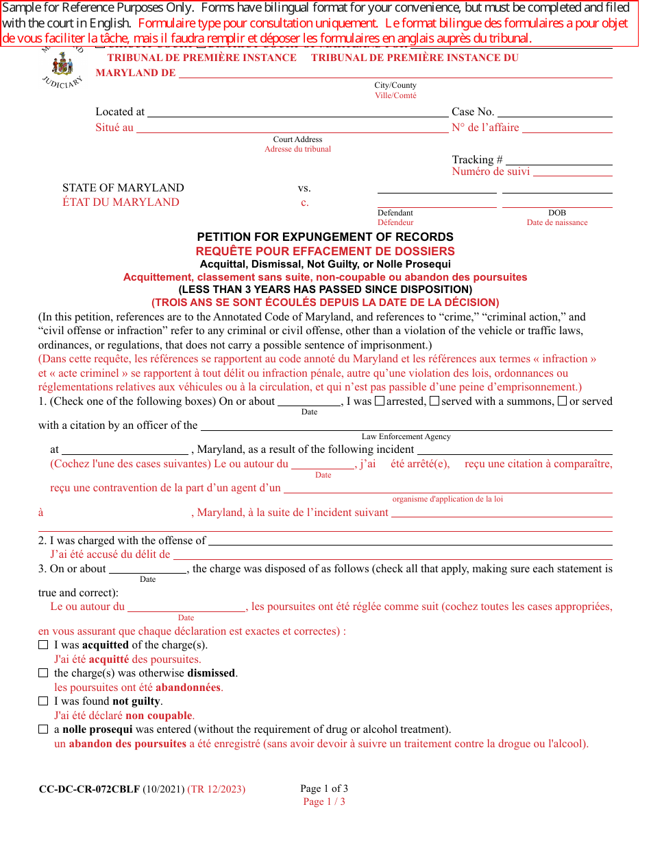 Form CC-DC-CR-072CBLF - Fill Out, Sign Online and Download Printable ...