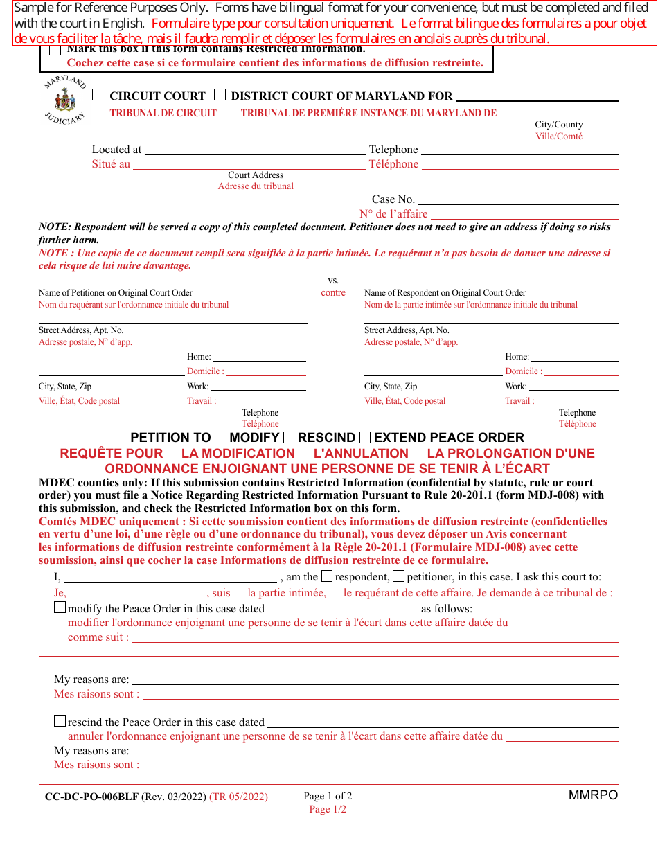 Form CC-DC-PO-006BLF - Fill Out, Sign Online and Download Printable PDF ...