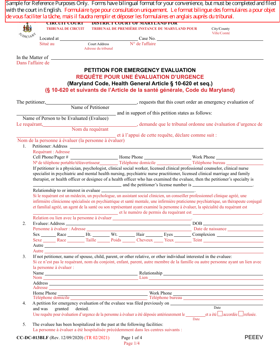 Form CC-DC-013BLF - Fill Out, Sign Online and Download Printable PDF ...