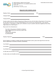 New Mexico Request for Verification - Fill Out, Sign Online and Download PDF | Templateroller