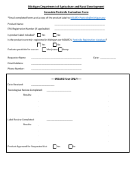Michigan Cannabis Pesticide Evaluation Form - Fill Out, Sign Online and ...