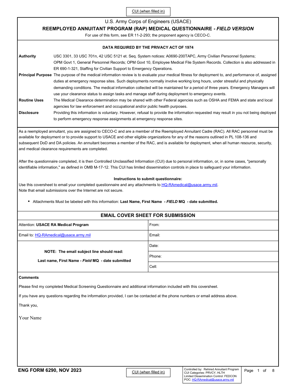 ENG Form 6290 - Fill Out, Sign Online and Download Fillable PDF ...