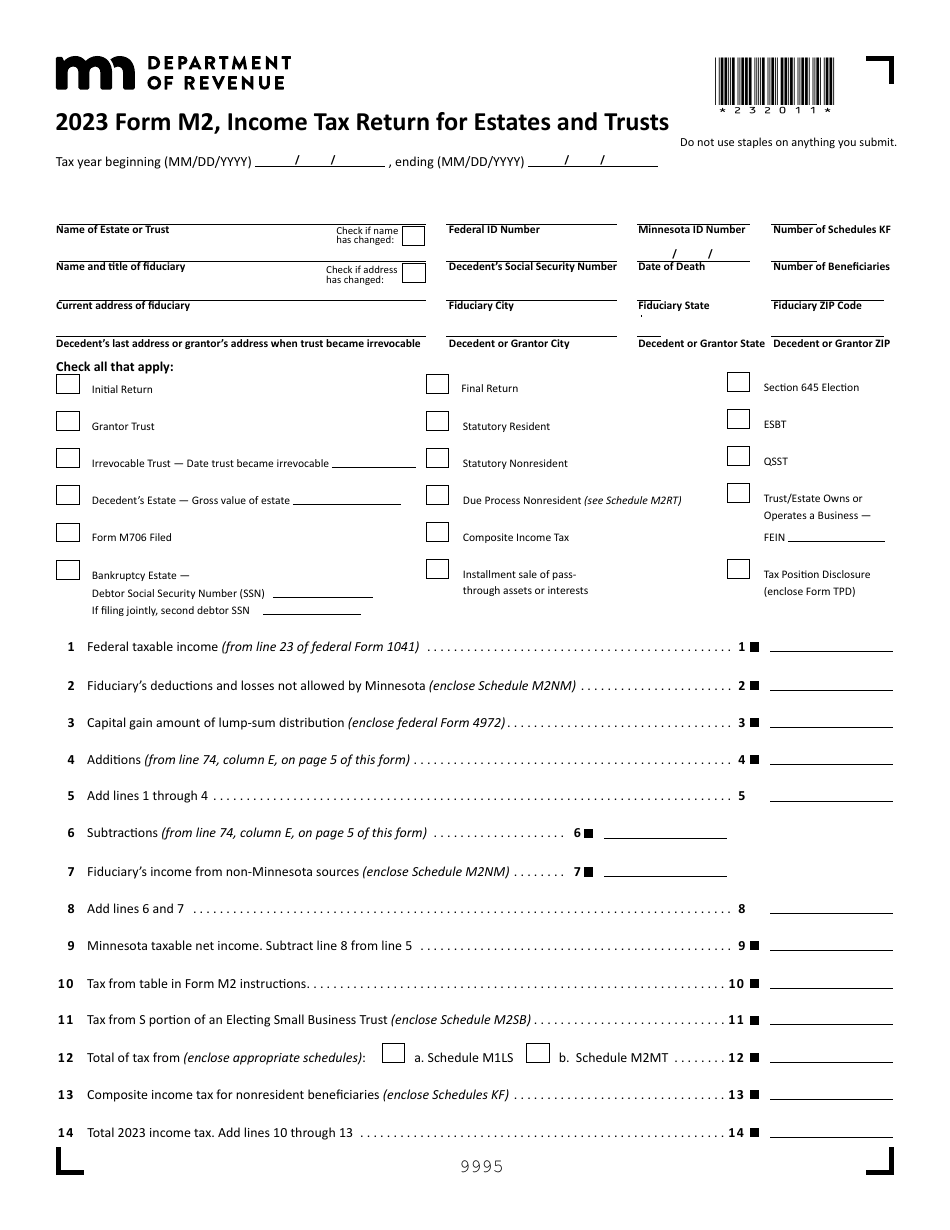 Form M2 - 2023 - Fill Out, Sign Online and Download Fillable PDF ...