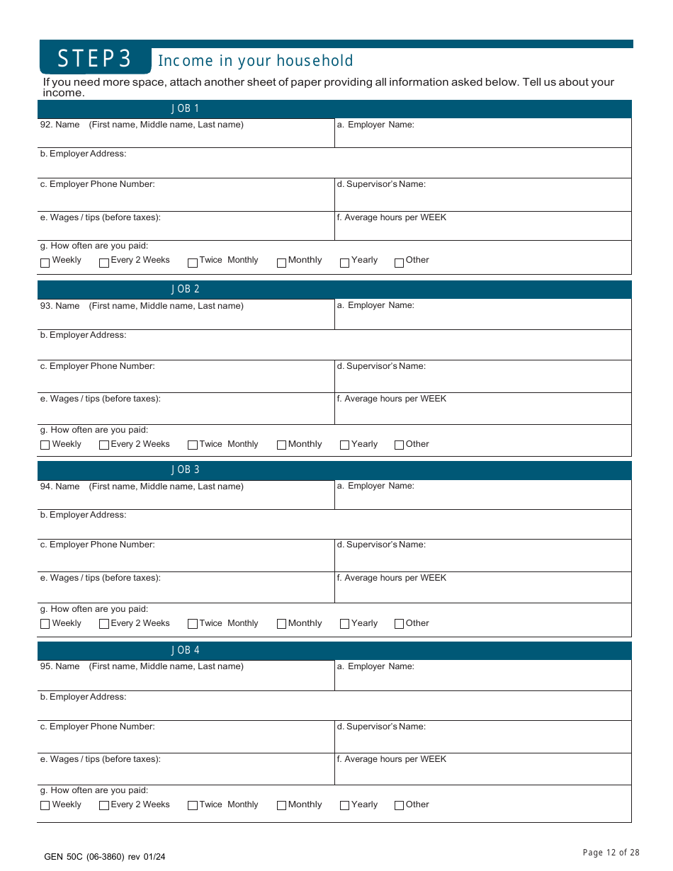 Form GEN50C Download Fillable PDF or Fill Online Application for ...