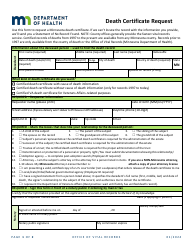 Minnesota Death Certificate Application - Fill Out, Sign Online and ...