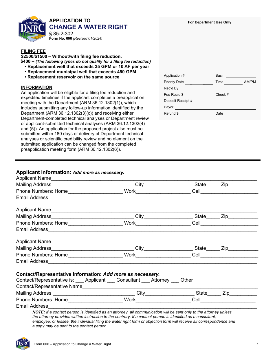 Form 606 - Fill Out, Sign Online and Download Printable PDF, Montana ...