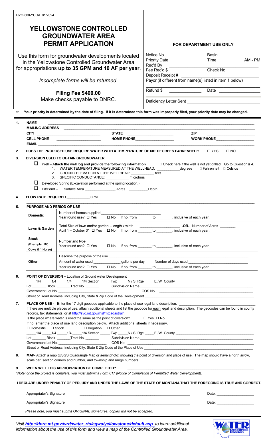 Form 600-YCGA - Fill Out, Sign Online and Download Fillable PDF ...
