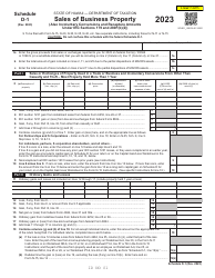 Schedule D-1 Download Fillable PDF or Fill Online Sales of Business ...