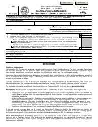 Form SC W-4 Download Fillable PDF or Fill Online South Carolina ...