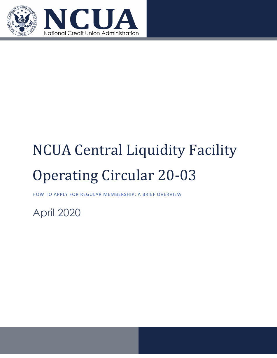 Application and Agreements for Regular Membership in the Ncua Central ...