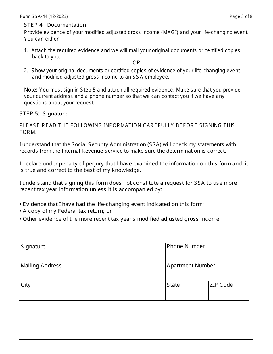 Form SSA-44 Download Fillable PDF or Fill Online Medicare Income ... Form SSA-44 Download Fillable PDF or Fill Online Medicare Income ...