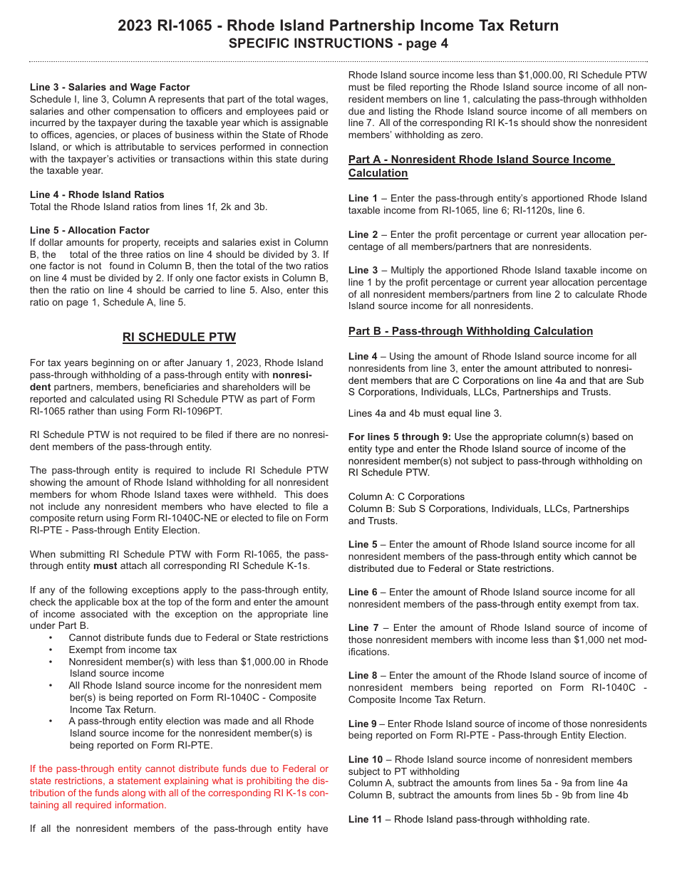 Download Instructions for Form RI-1065 Partnership Income Return PDF ... Download Instructions for Form RI-1065 Partnership Income Return PDF ...