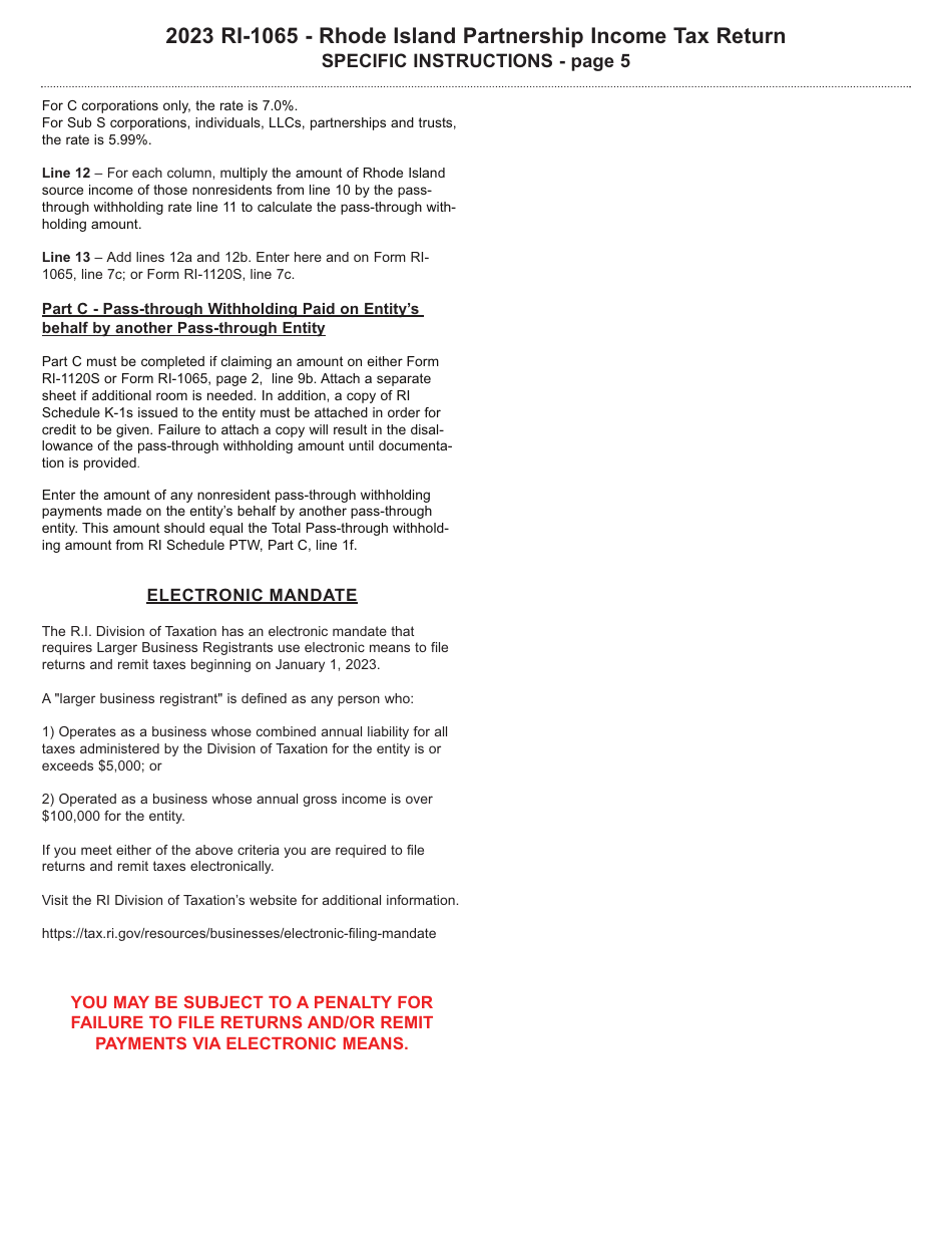 Download Instructions for Form RI-1065 Partnership Income Return PDF ... Download Instructions for Form RI-1065 Partnership Income Return PDF ...