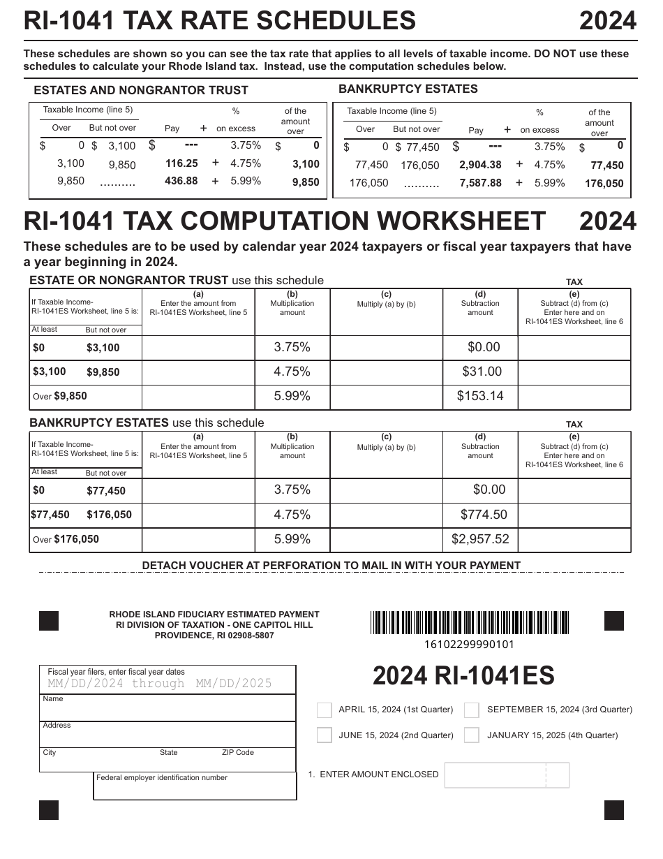 Form RI-1041ES Download Fillable PDF or Fill Online Rhode Island ... Form RI-1041ES Download Fillable PDF or Fill Online Rhode Island ...