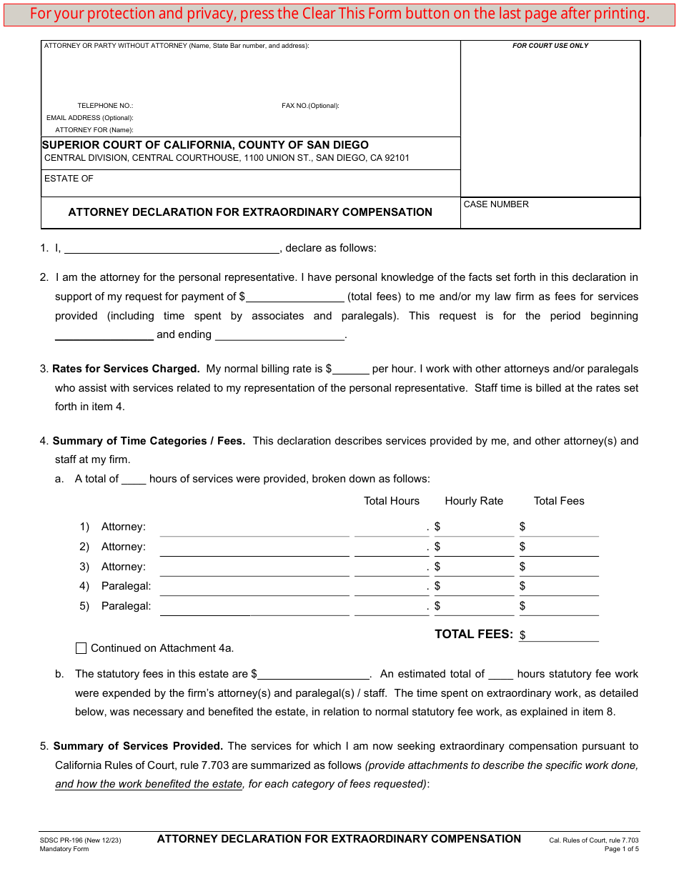 Form PR-196 - Fill Out, Sign Online and Download Fillable PDF, County ...