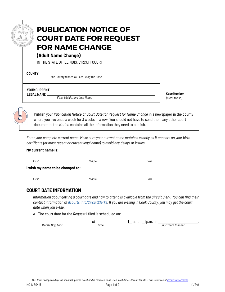Form NC-N304.5 - Fill Out, Sign Online and Download Fillable PDF ...