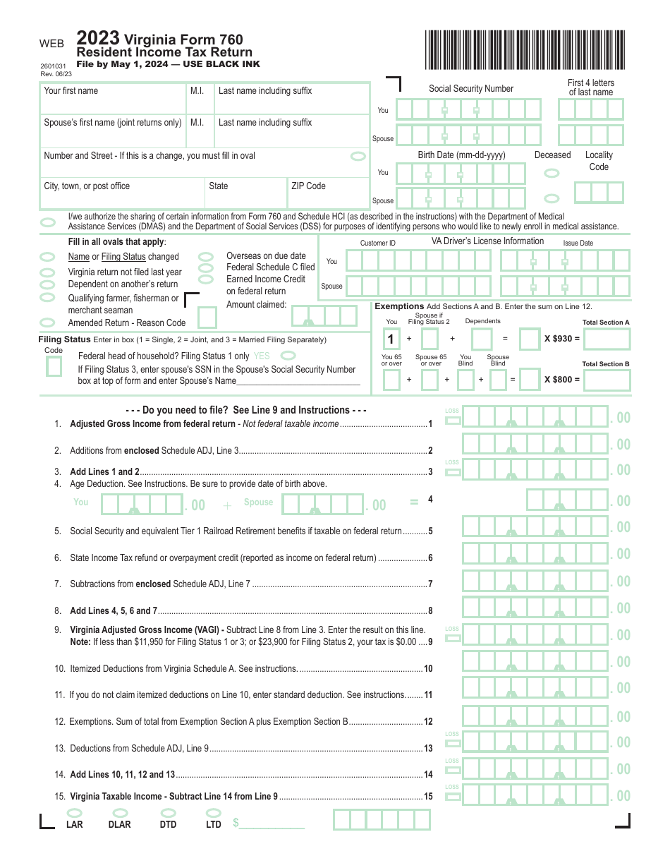 Form 760 Download Fillable PDF or Fill Online Resident Individual ...