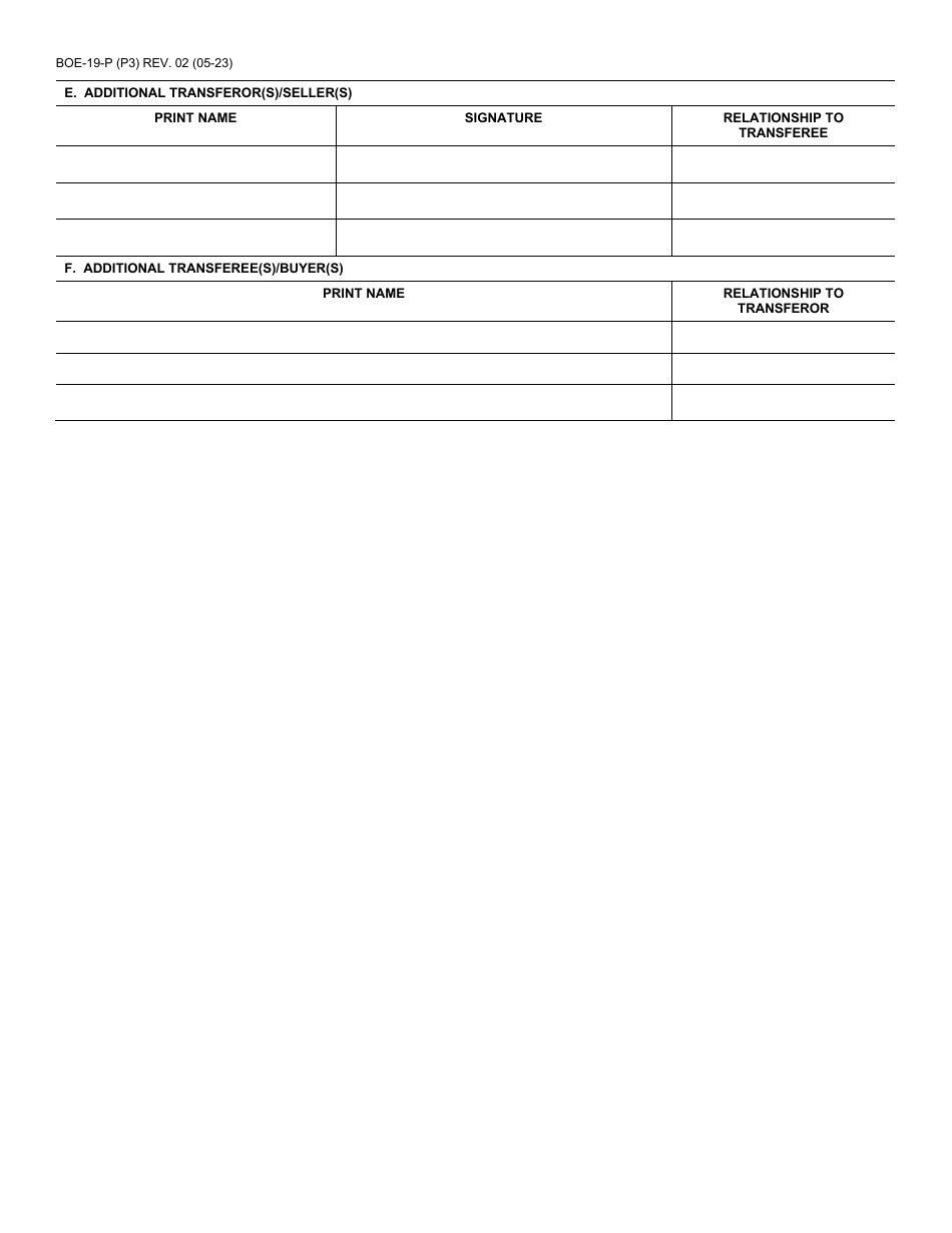 Form BOE-19-P Download Fillable PDF or Fill Online Claim for Reassessment Exclusion for Transfer ...