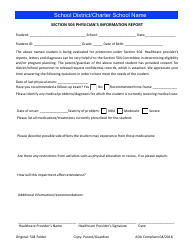 Utah Section 504 Physician's Information Report - Fill Out, Sign Online ...